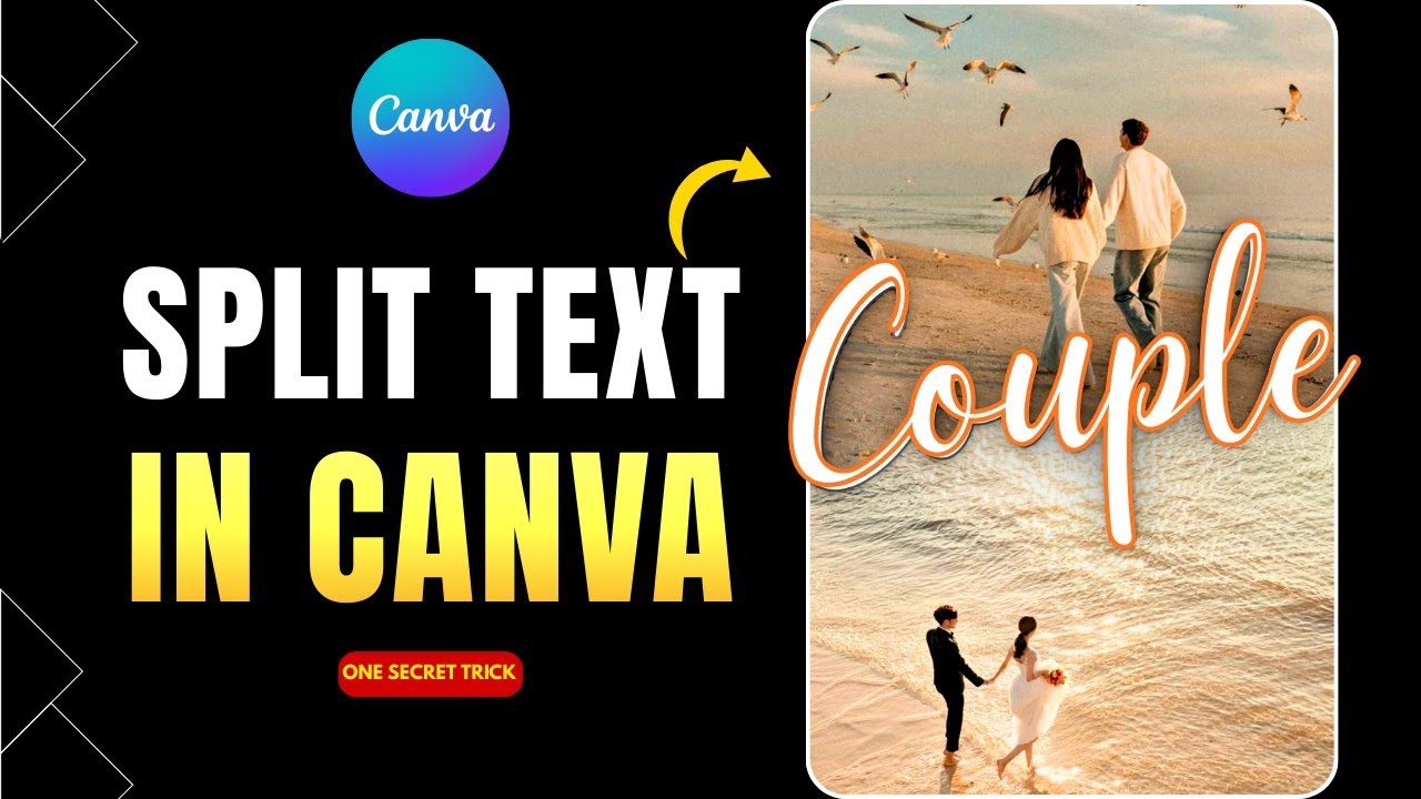 How to Split Text in Canva | Canva Split Text Effect Tutorial