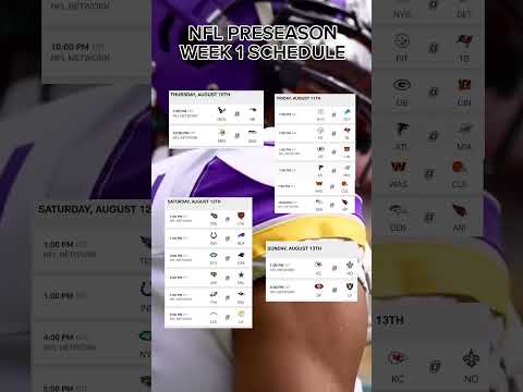 NFL Preseason Week 1 Schedule