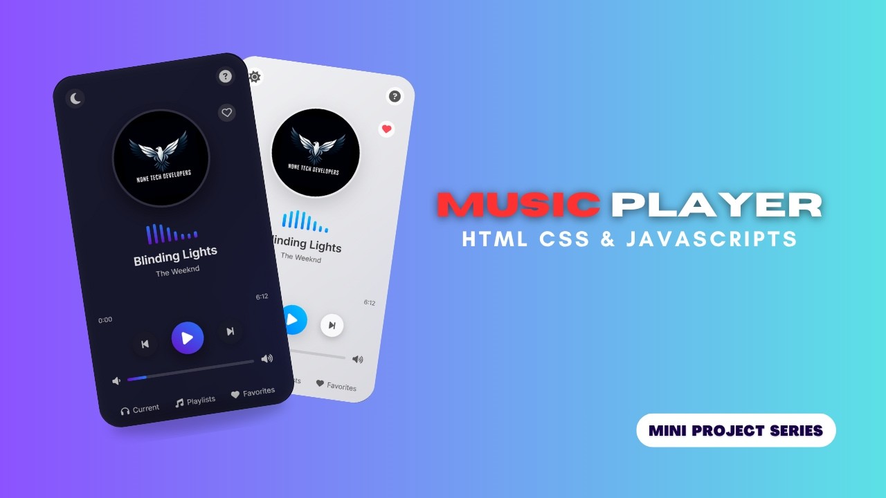 Responsive Music Player UI 2025 | HTML CSS JS | Spotify-Like Design Tutorial