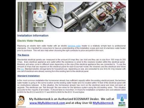 ECOSMART Electric Tankless Water Heaters, Point-Of-Use Heaters, SPA / Pool Heaters, Radiant Heaters