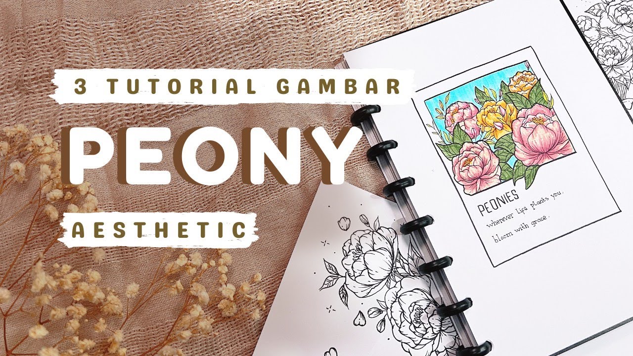 Tutorial Gambar Bunga Peony Aesthetic @cathfloart Doodle