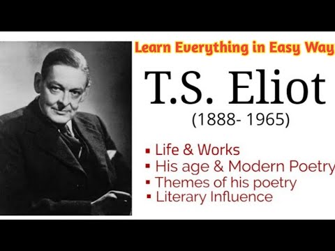 T.S. Eliot BIOGRAPHY And Important Works UP PGT English Literature