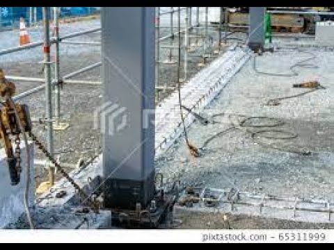 STEEL COLUMN ERECTION AT SITE ( STEEL COLUMNS )
