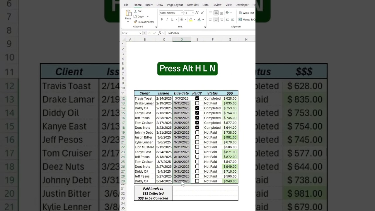 Billing & Invoice Tracker in Excel | Simple & Automated Excel Template #excelhacks   #InvoiceTracker