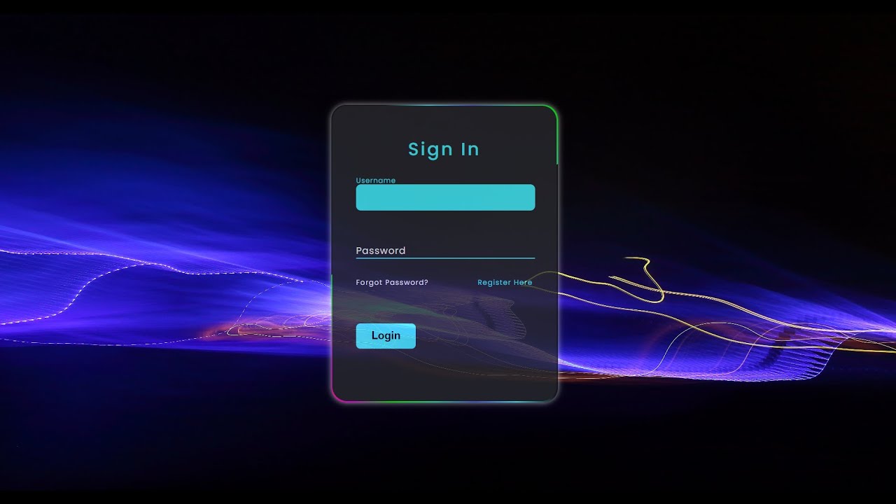 Create a Glowing Animated Login Form | HTML, CSS Tutorial