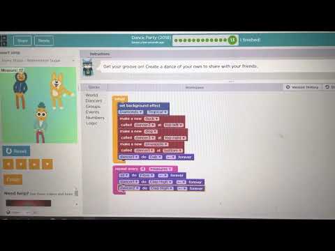 Code.org Dance Party (2018) Level 13 (Final Level)
