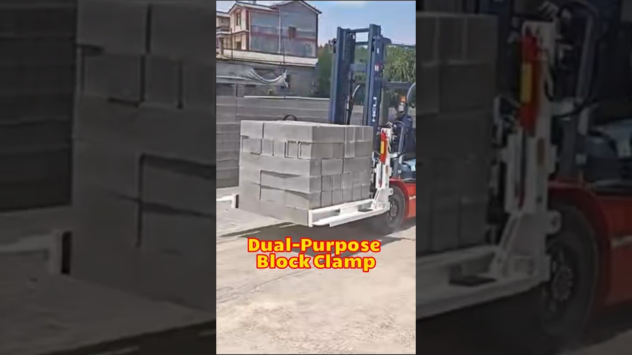 Forklift Attachment to Handle both Pallet/Palletless Bricks: Dual-Purpose Block Clamp