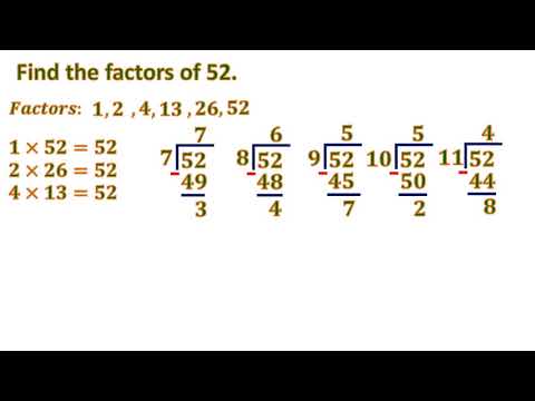 Finding Factors of a Number Up to 100