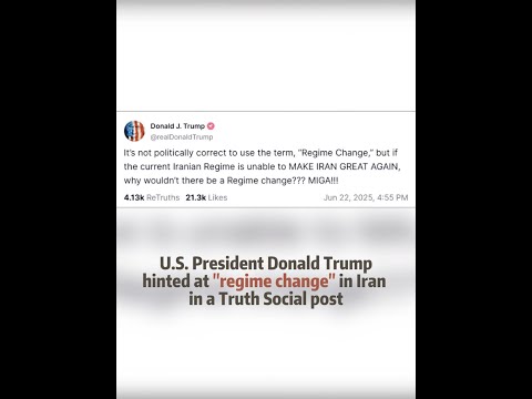 Trump hints at "regime change" in Iran on social media