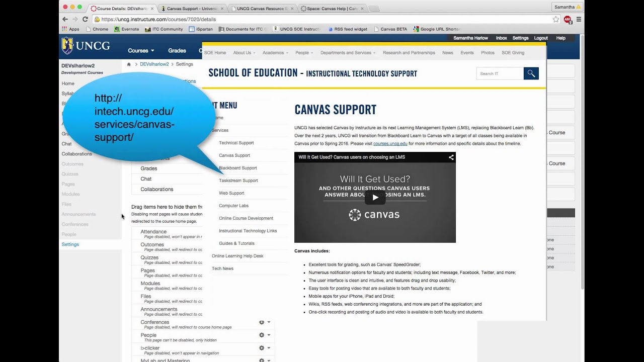 UNC Greensboro Canvas: Intro to Course Settings