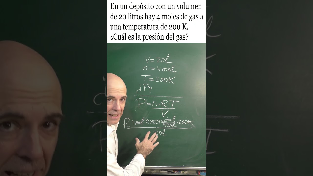 FÓRMULA LEY GASES IDEALES. Hallar la presión.