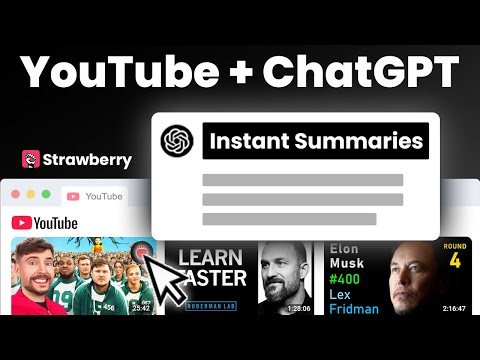 Strawberry for YouTube: 30-second Tutorial (video summarizer & chat extension)