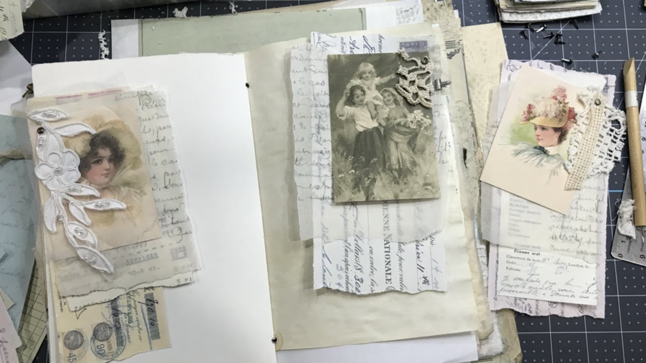 Craft with me: Create junk journal ephemera to clip on pages using scrap papers.