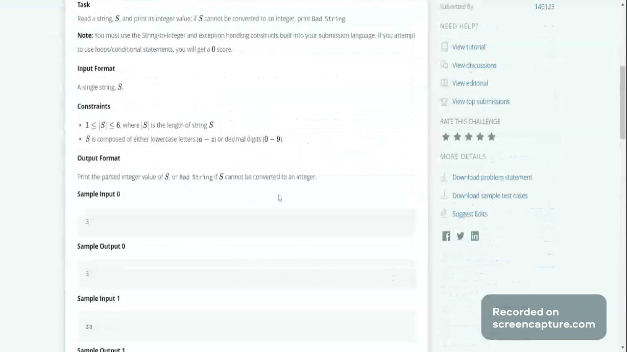 HackerRank Python Day 16 Solution, 30Days of python coding #hackerrank #python​​​​​​​​​​ #exceptions