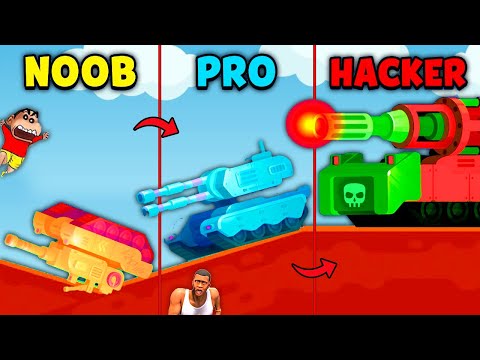 NOOB vs PRO vs HACKER in TANK STARS with SHINCHAN and CHOP | AMAAN-T