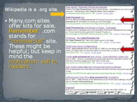 Evaluating Web Sites Tutorial