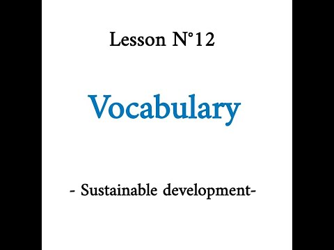 Vocabulary Sustainable developement