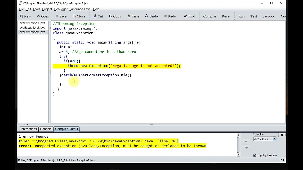 JAVA AND ANDROID - THROW EXCEPTION