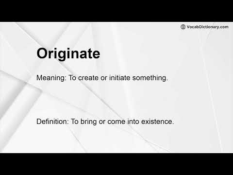 Originate Meaning