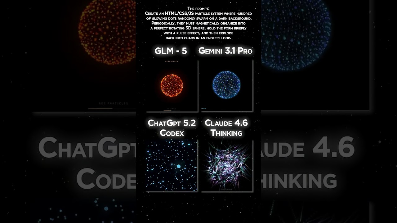 ChatGPT vs Gemini vs GLM vs Claude 3D #coding #programming #python #javascript