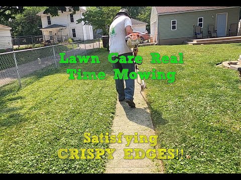 Lawn Care Real Time Mowing #Satisfying CRISPY EDGES!!