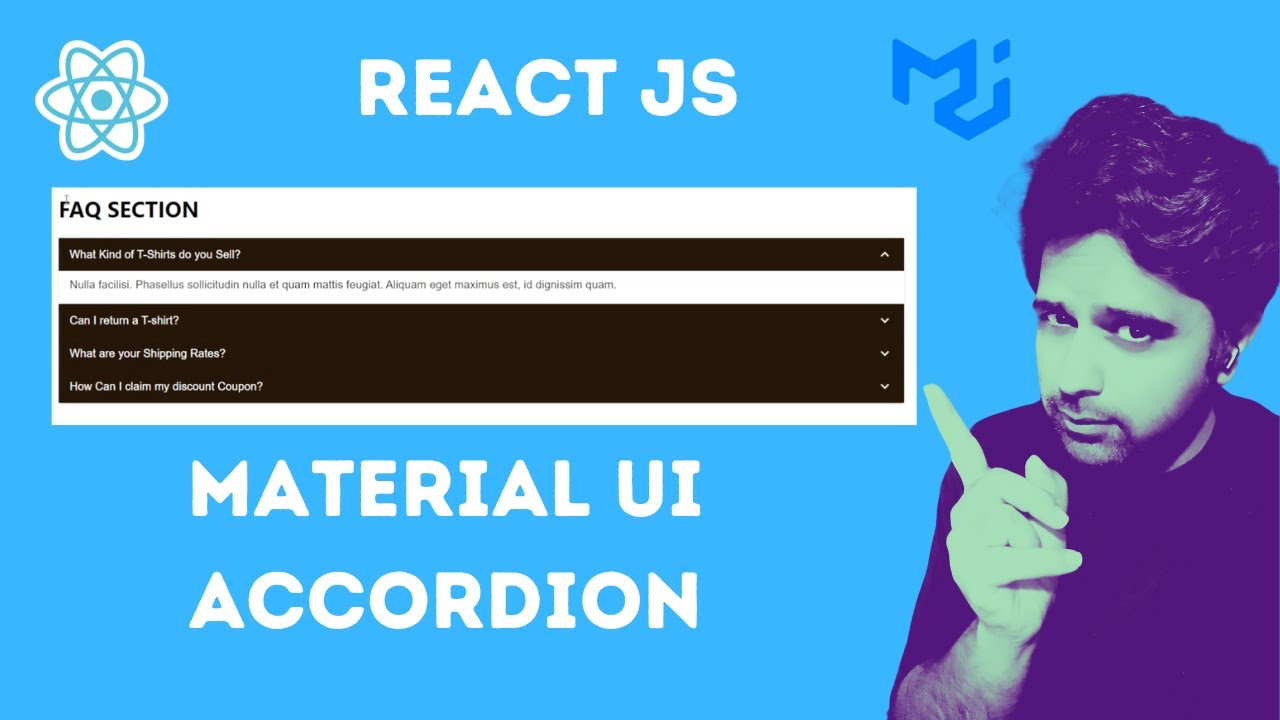 React JS and Material UI Accordion - Easy Tutorial for beginners