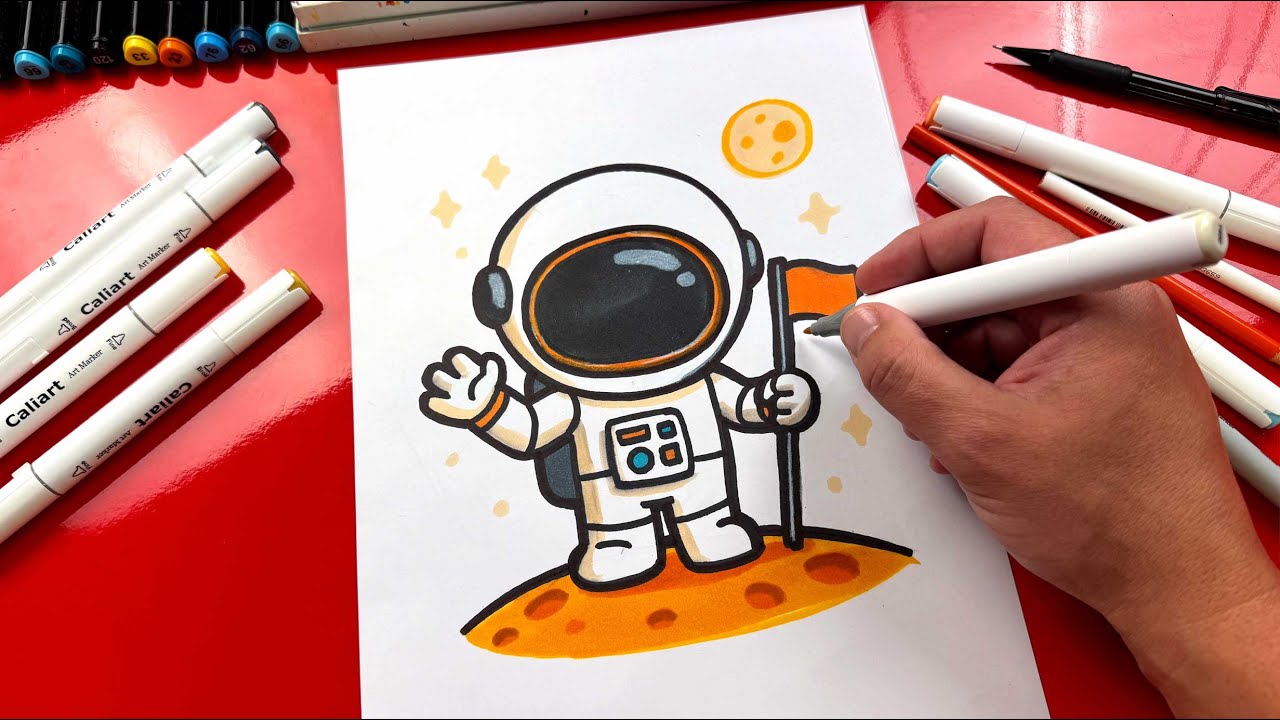 How To Draw A Funny Astronaut