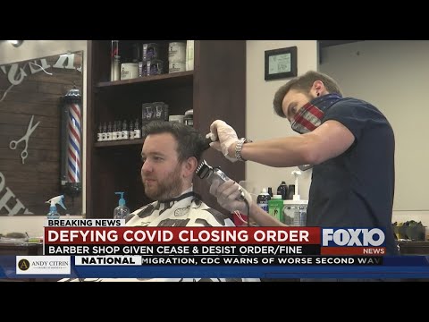Barber shop in Mobile defies COVID closure order