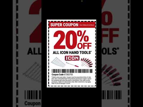 Secret Coupon @ Harbor Freight Icon 20% off #diy #tool #tooldeals #diycrafts #harborfreight #diytool