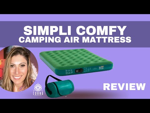 Simpli Comfy Queen Camping Air Mattress w/Patented Roller Bag & Built-in Battery Pump, Inflat REVIEW
