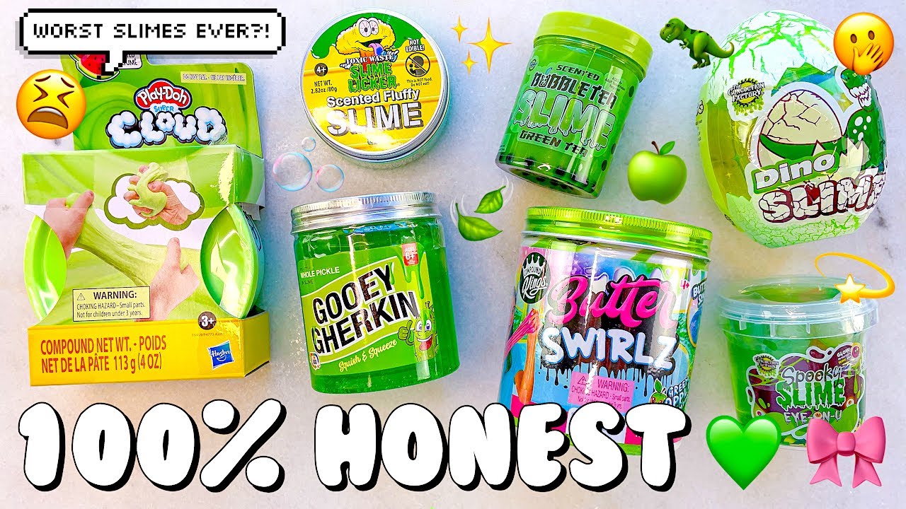 Green Store Bought Slime Review Under $5 🍏🦖 100% Honest Five Below & Ross