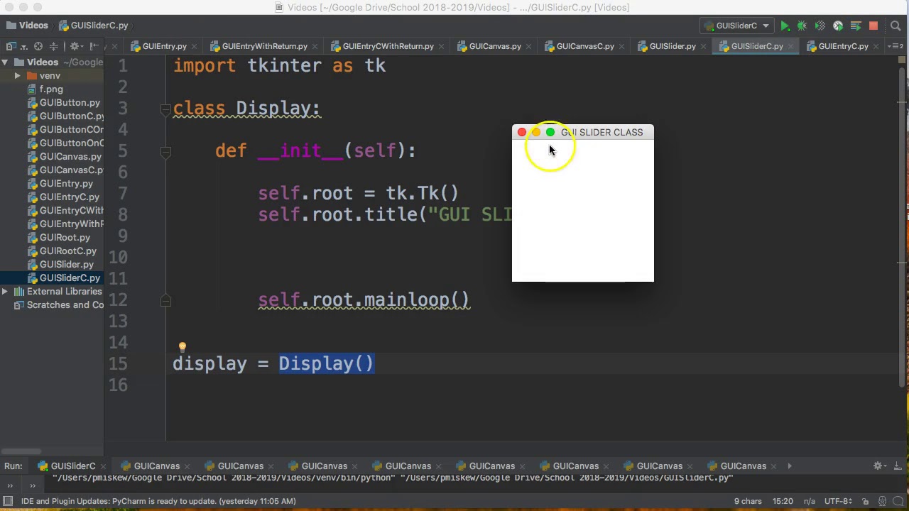PYTHON3 TKINTER - GUI SLIDER (CLASS)