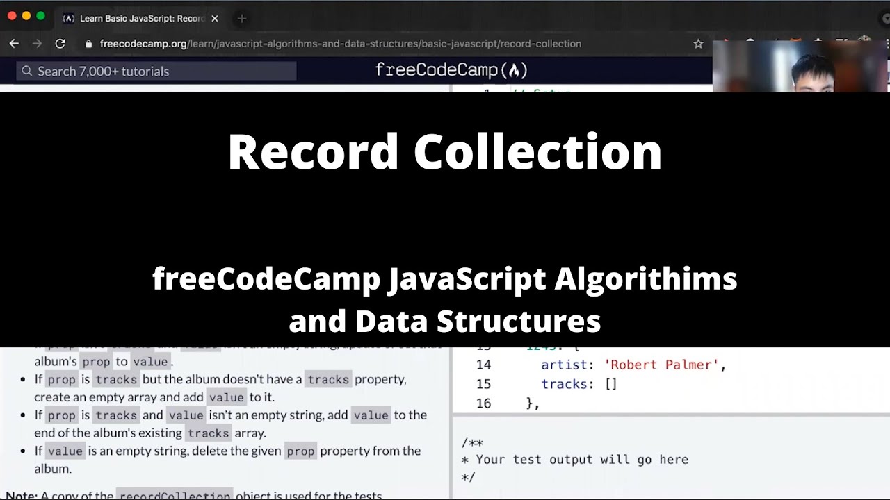 Record Collection (Basic JavaScript) freeCodeCamp tutorial