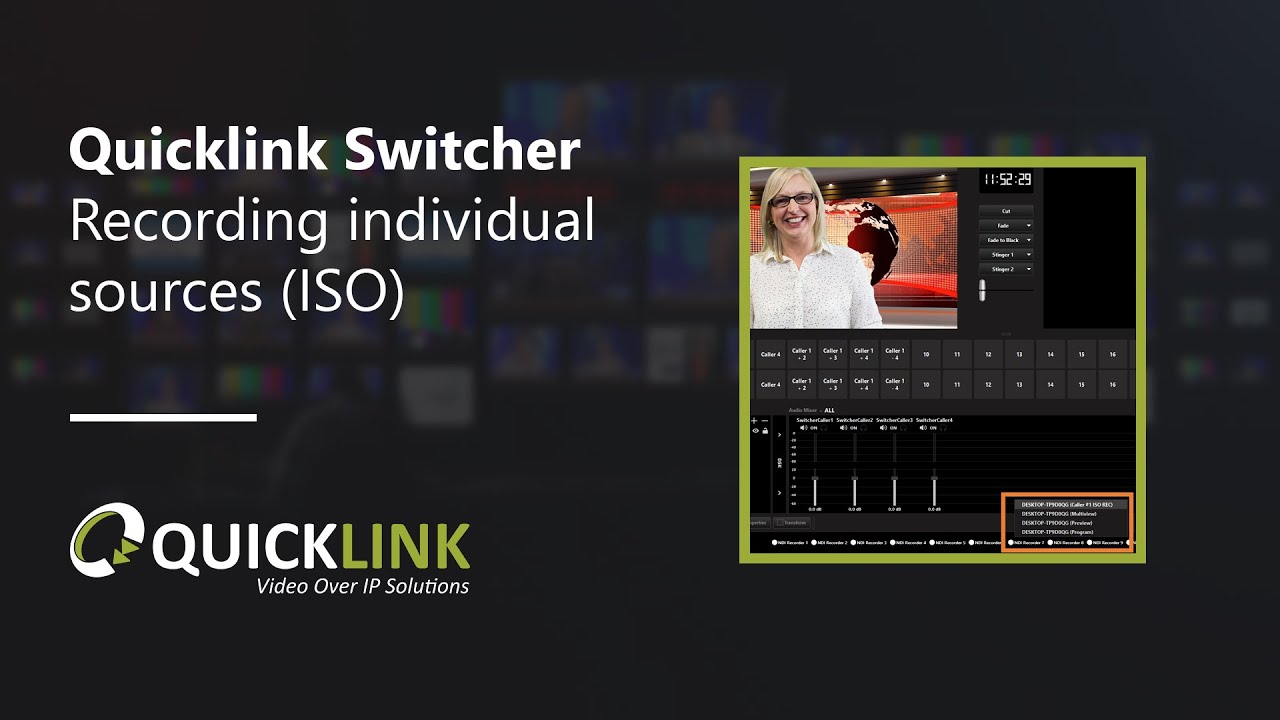 QuickLink StudioPro: Recording individual sources (ISO)