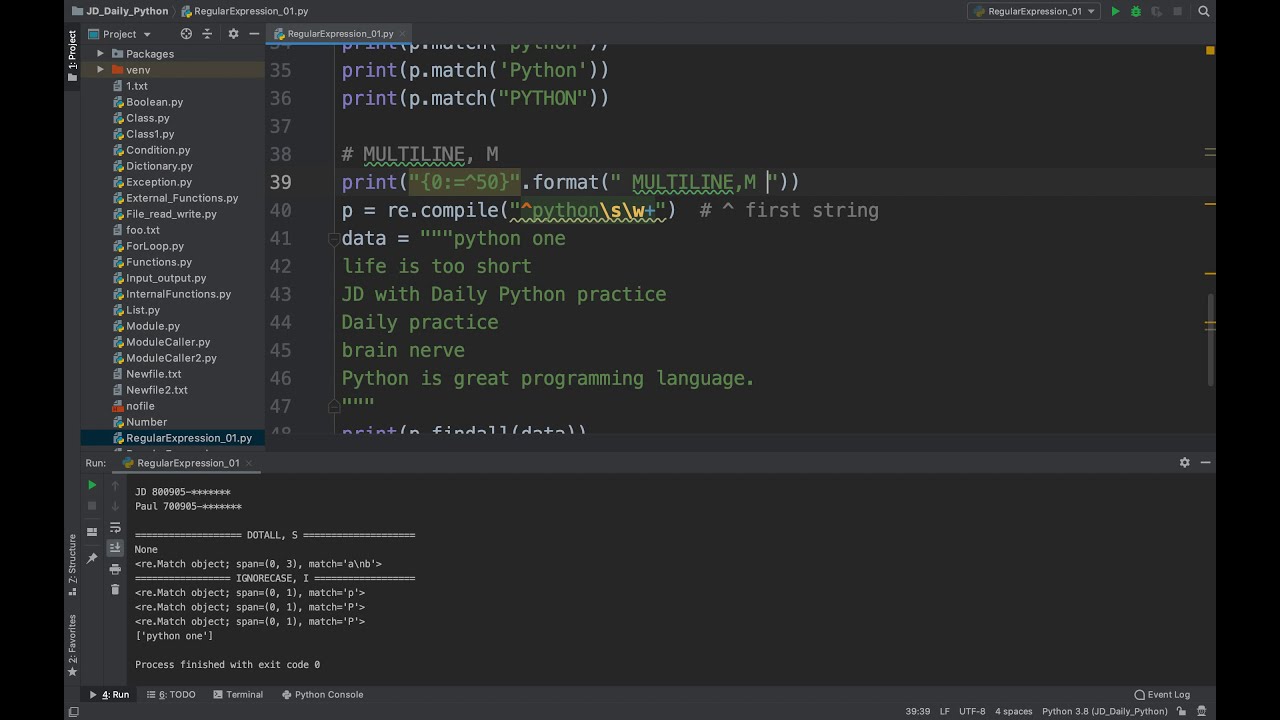 JD with Daily Python Practice ( Python Regular Expressions )