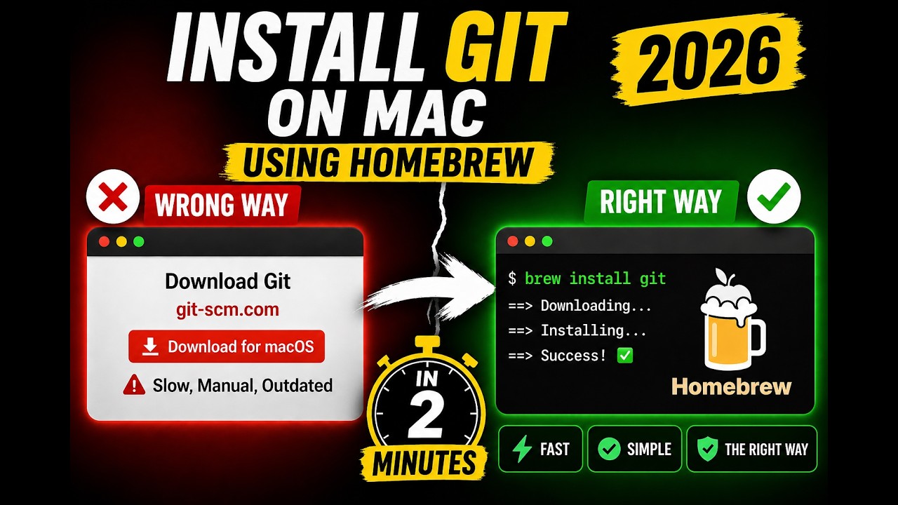 Install Git on Mac Using Homebrew (Fast & Easy | 2026)