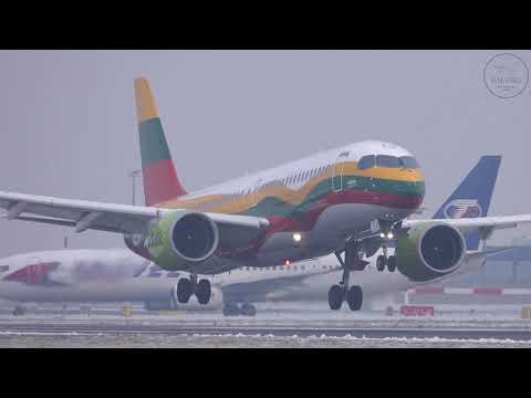 (4K) Planespotting Prague Airport (PRG) Episode 23 | Low(er) Visibility, Snow