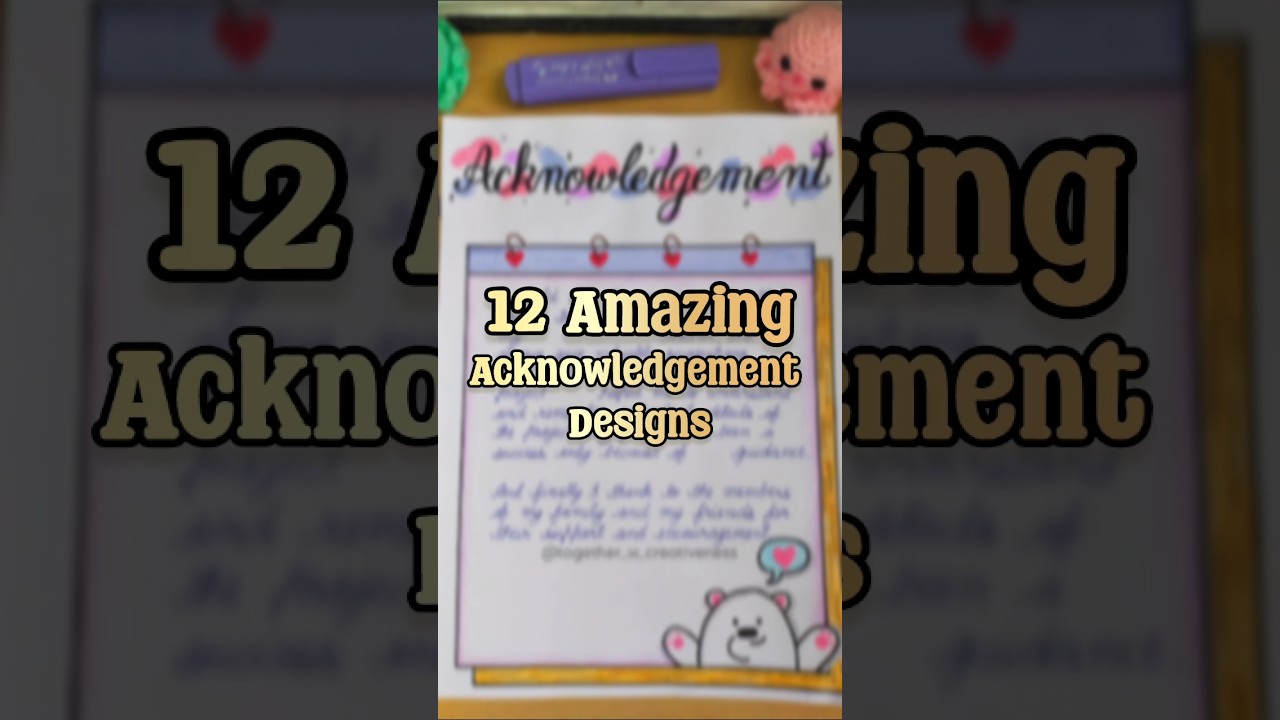 Acknowledgement Designs for Project 🦋✨ #togetherwcreativeness #acknowledgement #creative #shorts