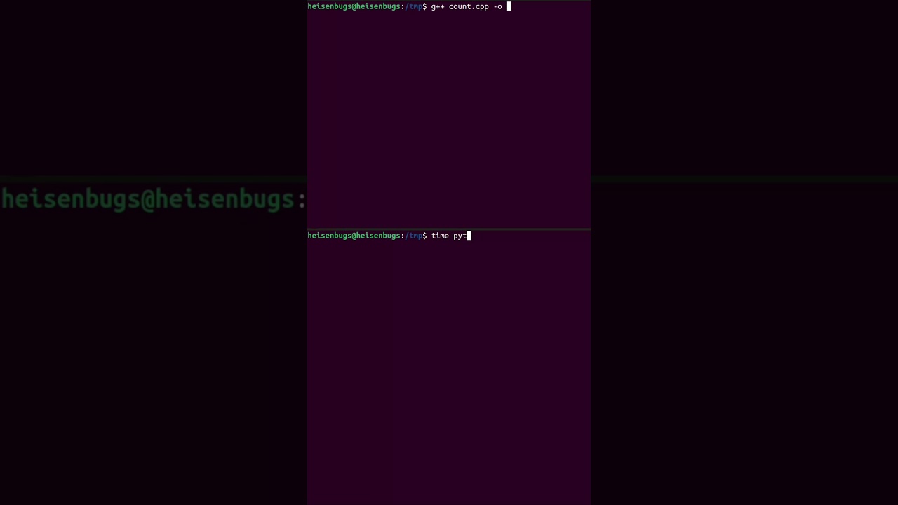 Counting to 1 billion using C++ and Python #cplusplus #python #gamedev #gamedesign