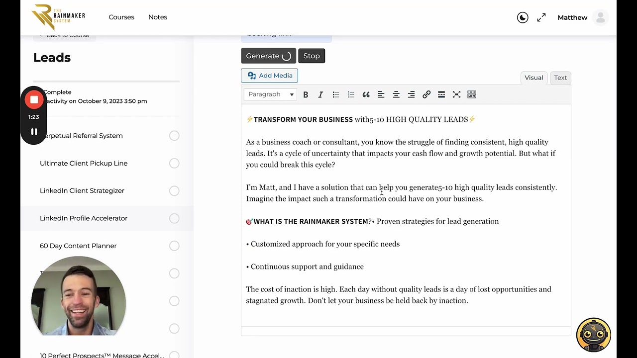LinkedIn Profile Accelerator – Rainmaker AI   6 November 2023