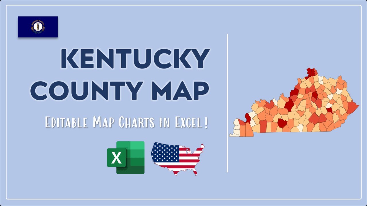 Kentucky County Map in Excel - Counties List and Population Map