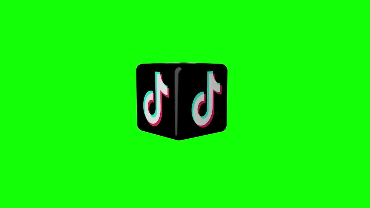 3D TIKTOK LOGO 2023 ANIMATED - GREEN SCREEN