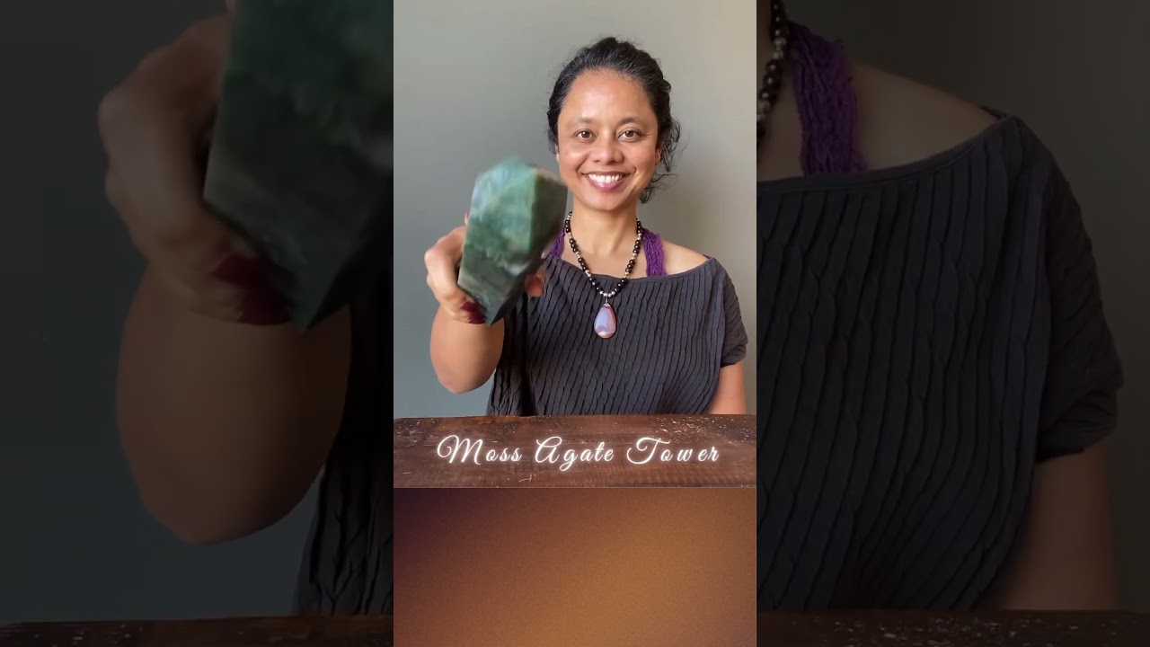 Moss Agate Wand Tower