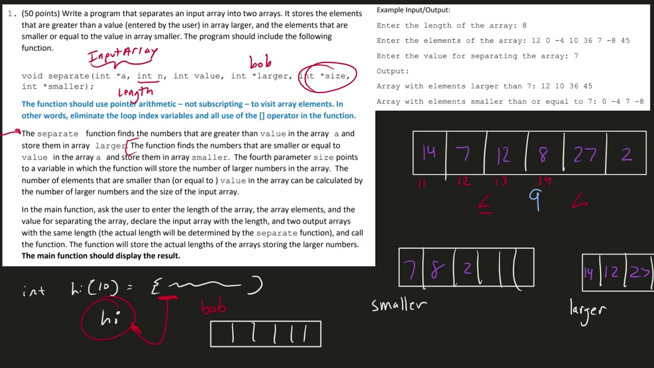 C Programming - Pointers with Arrays - Problem