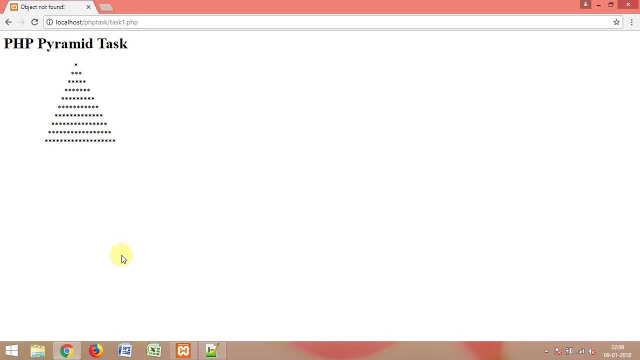 PHP Pyramid Pattern Program Task 1