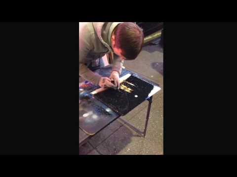 Spray Paint art #1 by Alex Martin at Times Square - New York Skyline