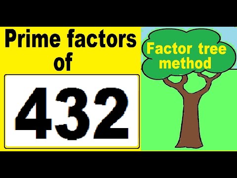 Prime factors of 432. Prime factors decomposition of 432. Factor tree method.