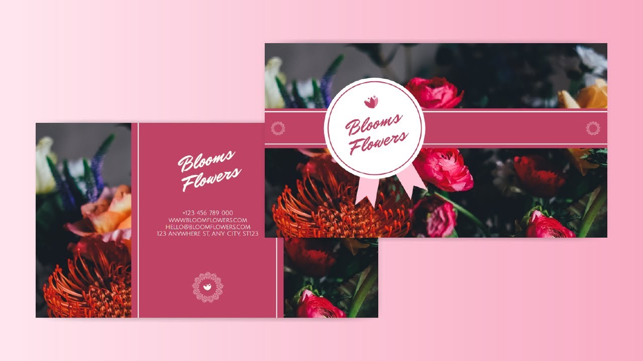How to Design a Pink Them Business Card for a Floral Shop