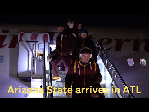 Arizona State arrives at the Atlanta airport for the College Football Playoff