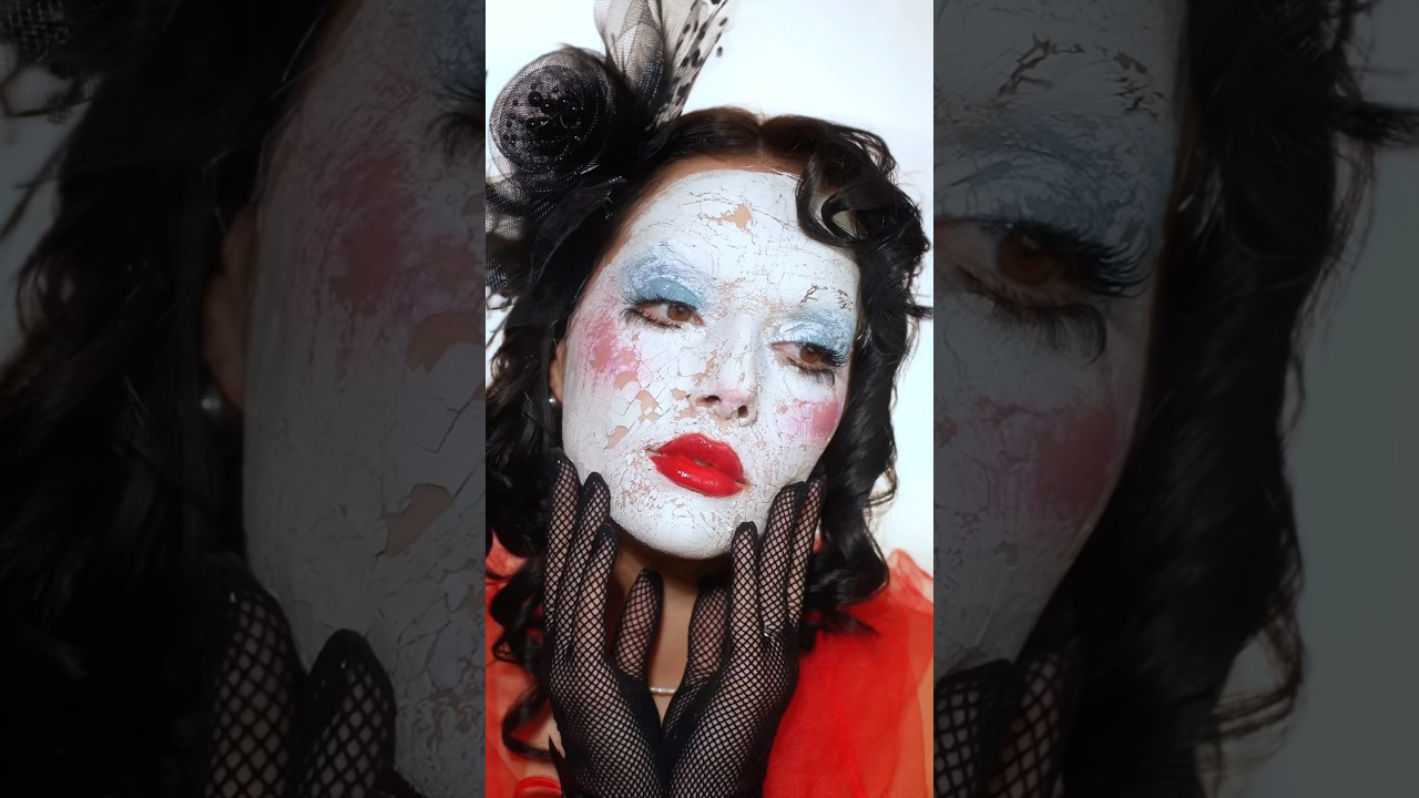 Cracked doll makeup 👀 org @Anemari #halloweenlook #makeup